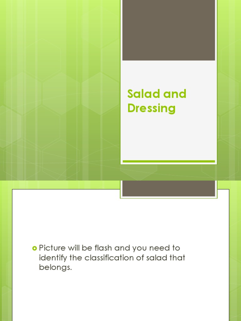 Salad And Dressing Pdf Salad Foods
