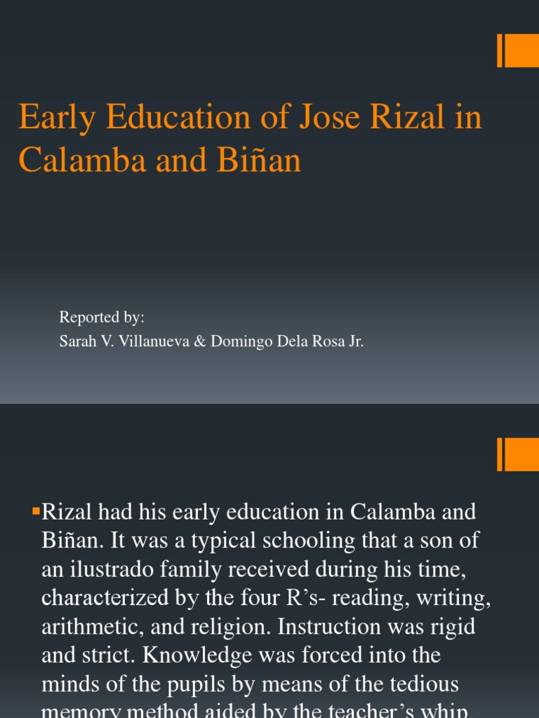 Early Education of Jose Rizal | PDF