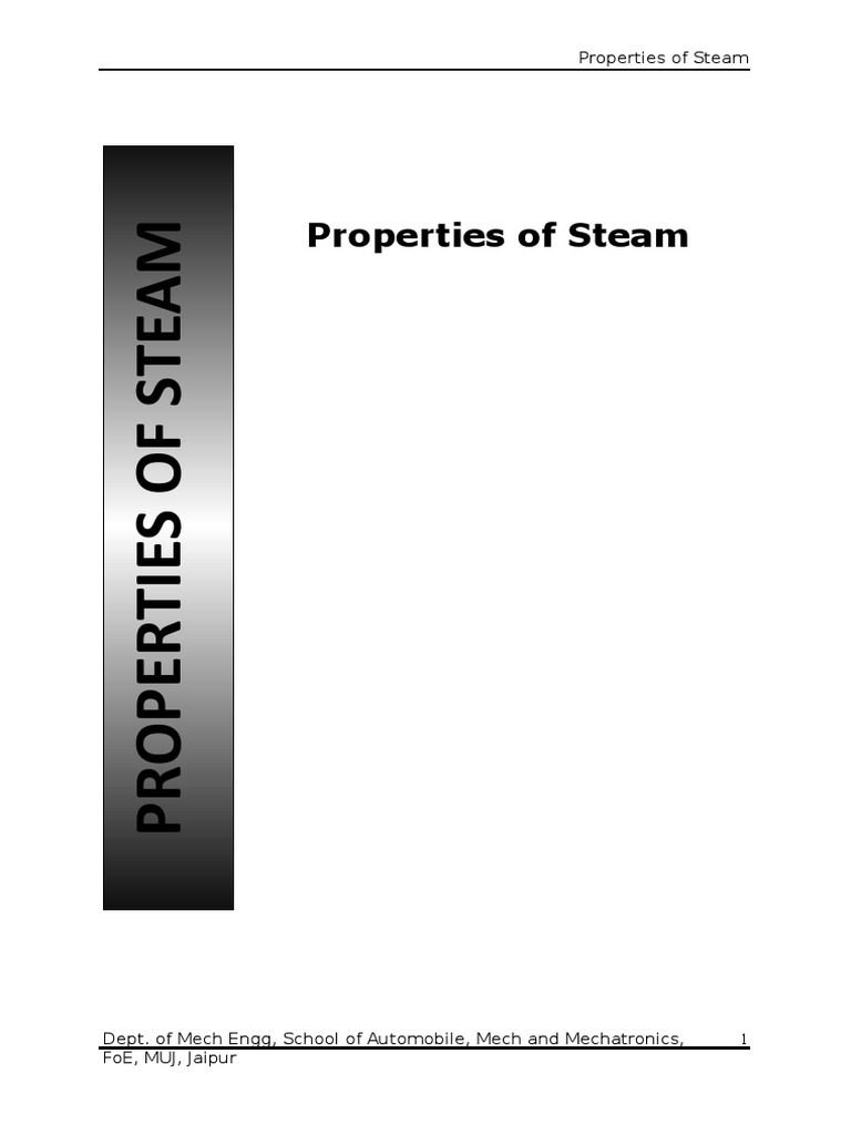 01 Properties of Steam | PDF | Steam | Boiler