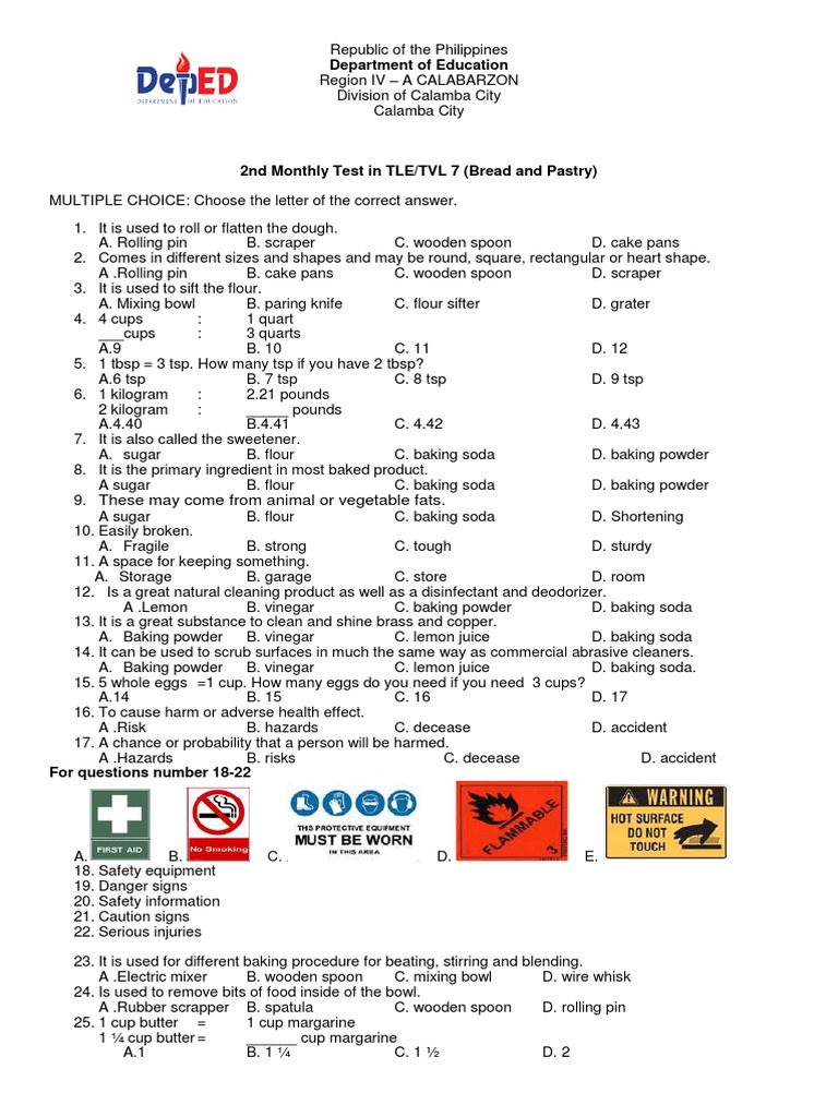 Test For Bread and Pastry Exploratory | PDF | Baking | Cakes