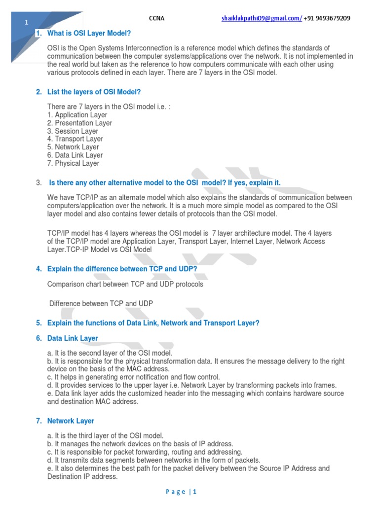 OSI Layer Model | PDF | Transmission Control Protocol | Osi Model