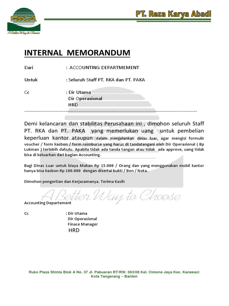 Internal Memo | PDF