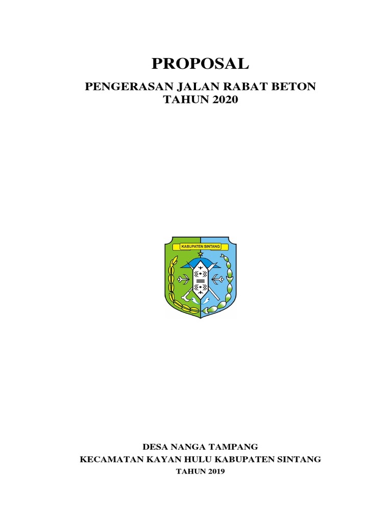 Proposal Rabat Beton Desa Nanga Tampang 2019 | PDF