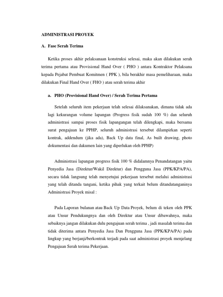 Administrasi Proyek | PDF