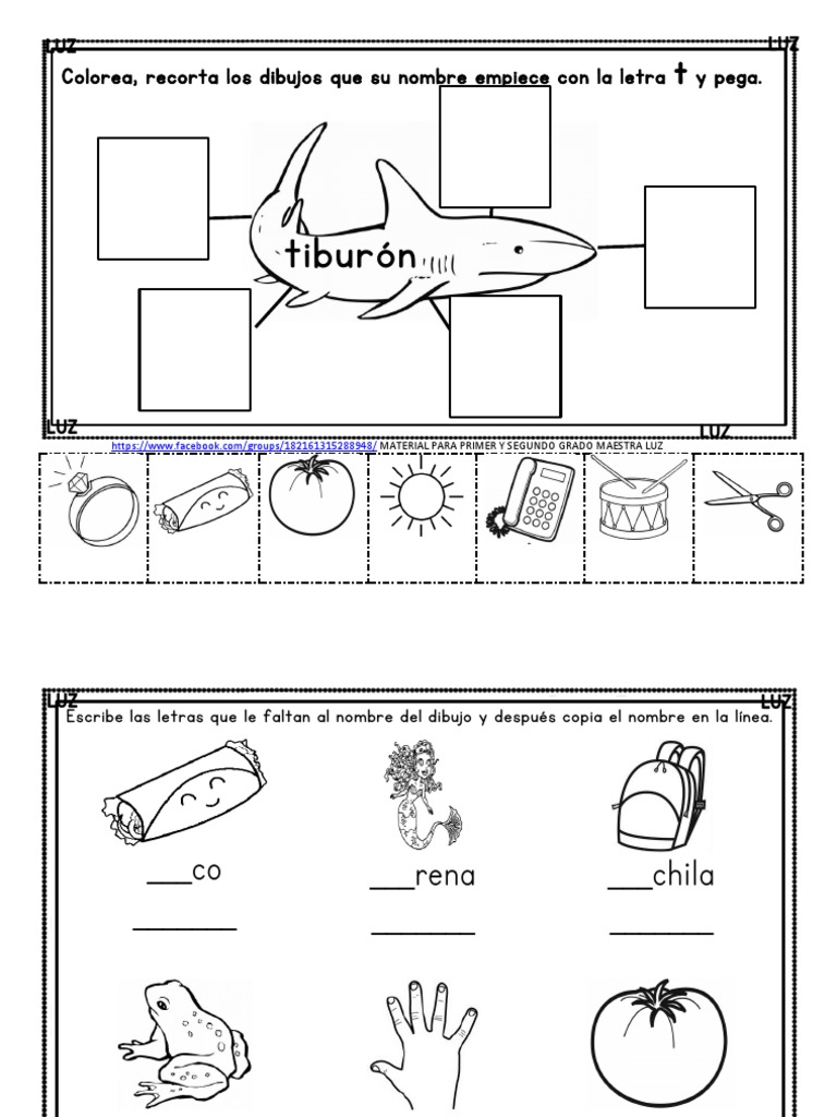 Actividades De Escritura De Primer Grado Ejercicios De Lectura Y