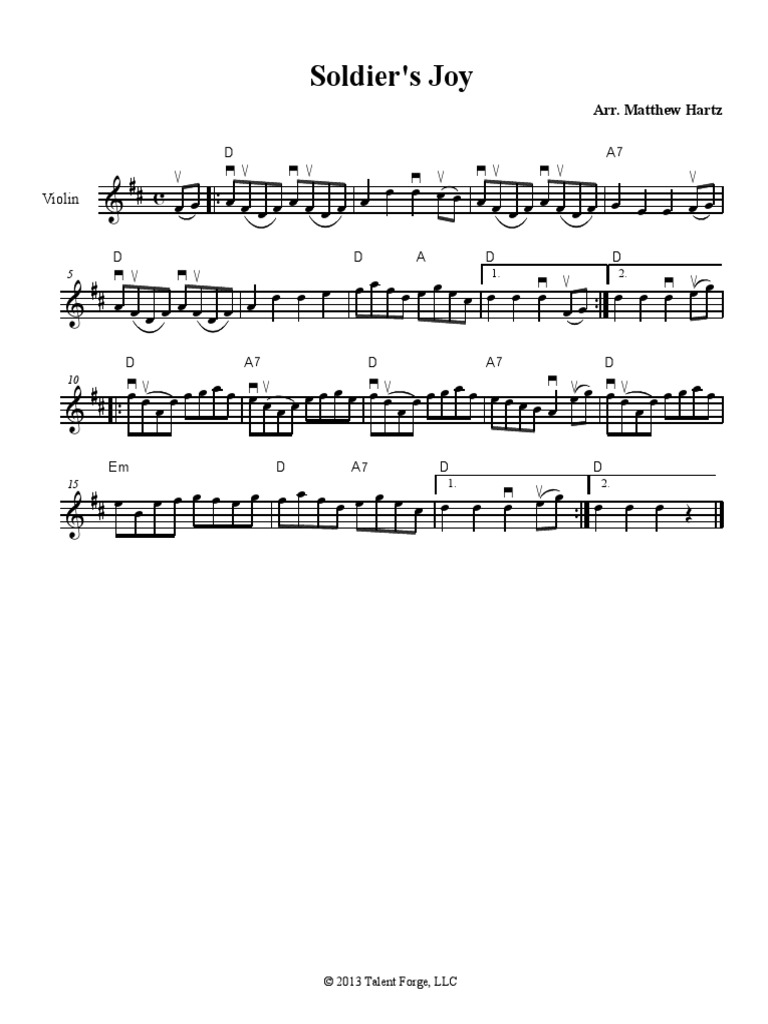 Soldiers Joy Sheet Music | PDF