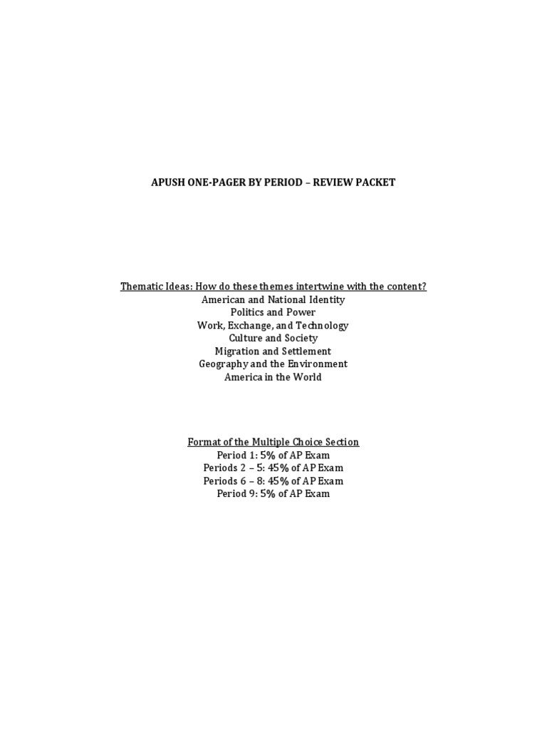 APUSH One-Pager Review by Period | PDF | Jamestown, Virginia | John ...