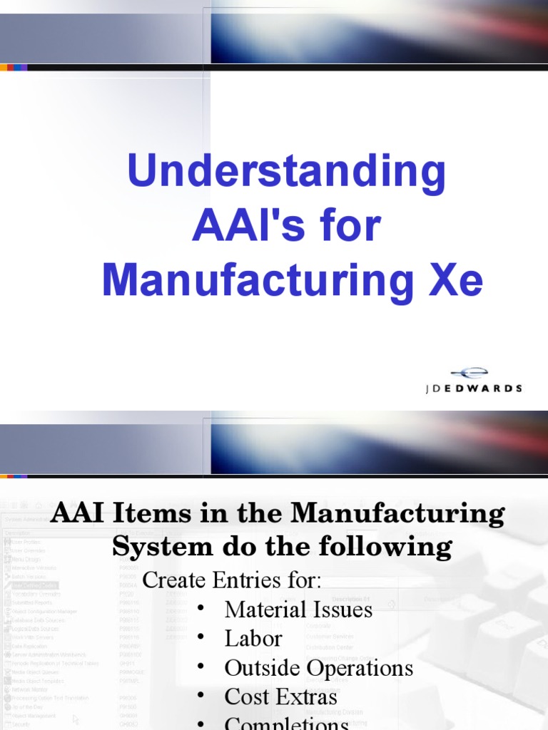 JDE Manufacturing Module Training | PDF | Debits And Credits ...