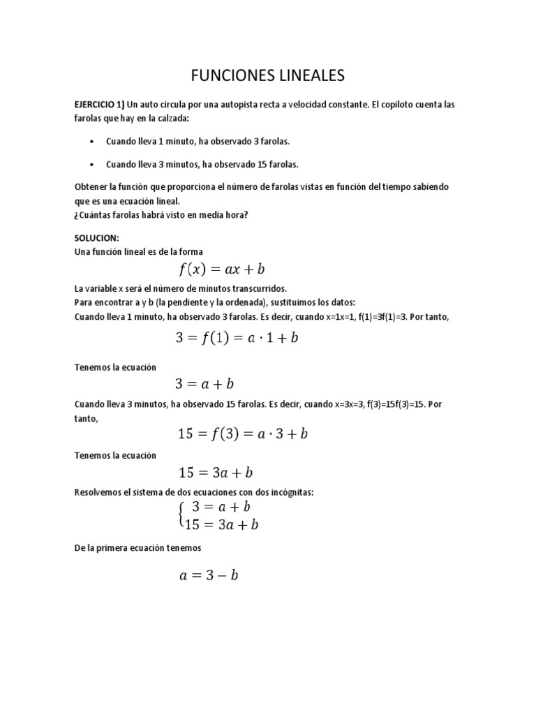 Funciones Lineales 2 | PDF | Función (Matemáticas) | Ecuaciones