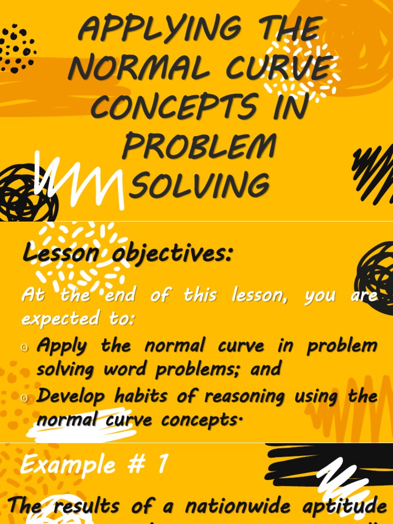 Applying Normal Curve in Problem Solving | PDF | Normal Distribution ...