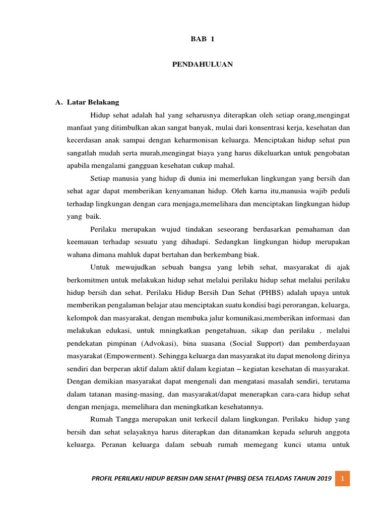 Profil PHBS Desa Teladas | PDF