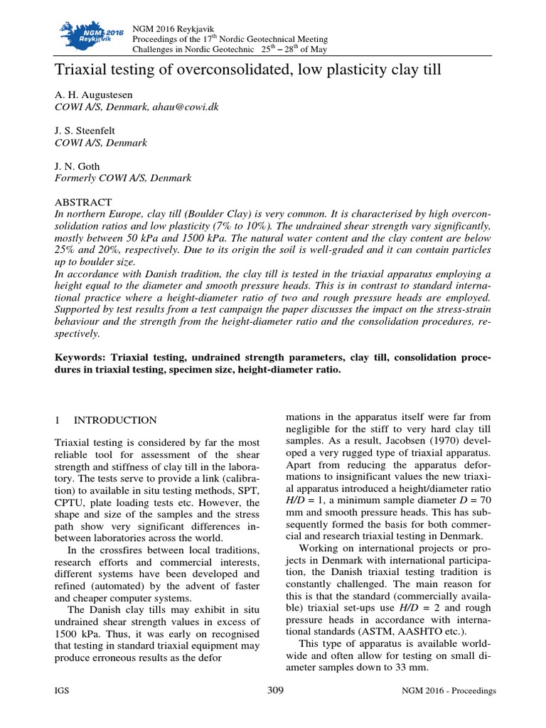 Triaxial Test On OC Clay PDF | PDF | Soil Mechanics | Deformation ...