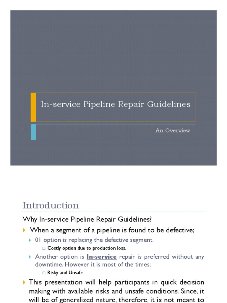 In-Service Pipeline Repair Guidelines | PDF | Welding | Construction