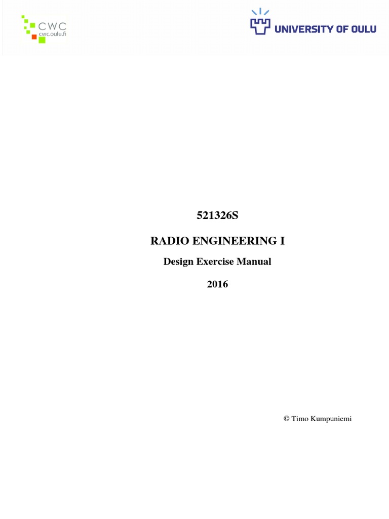 Radio Engineering - Design Exercise 2016 v1.0 | PDF | Simulation ...
