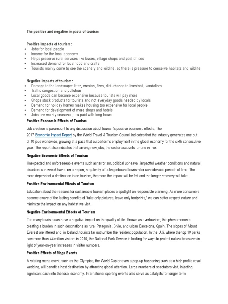 Positive and Negative Effects of Education | PDF | Tourism | Employment