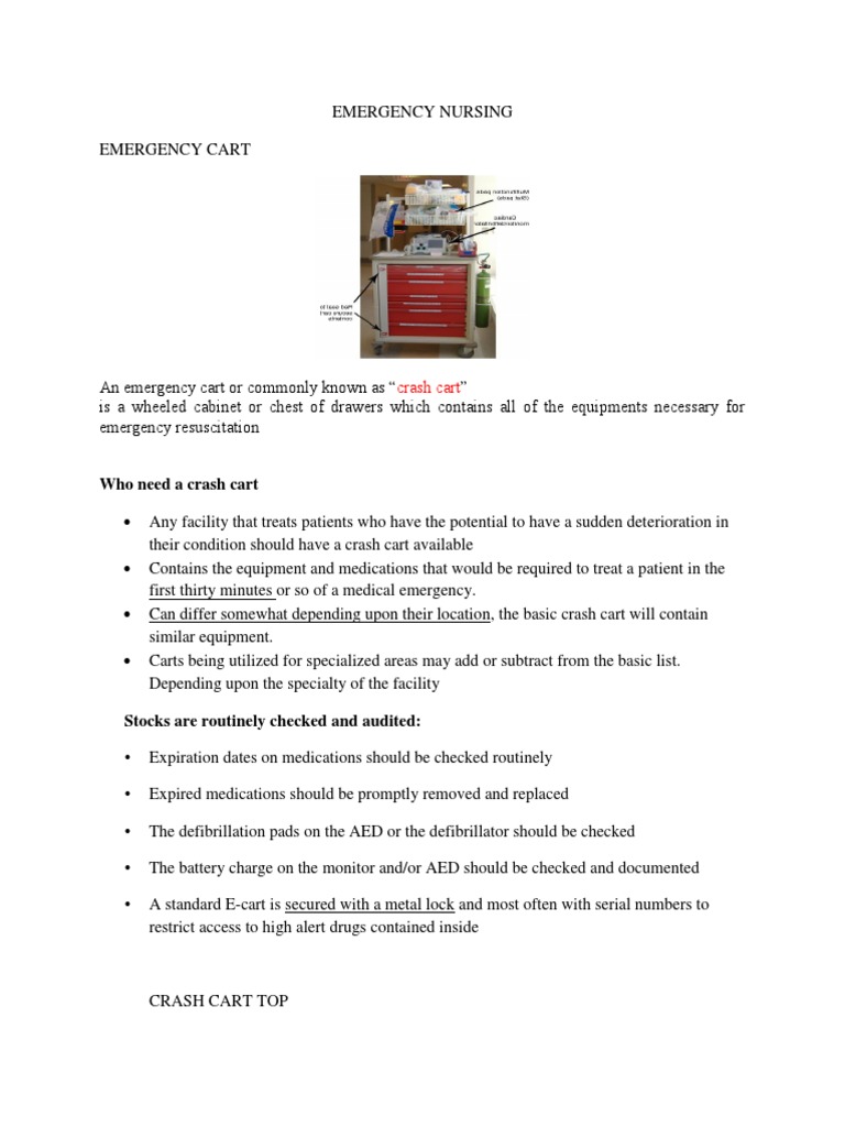 A Comprehensive Guide to Stocking and Utilizing an Emergency Crash Cart ...