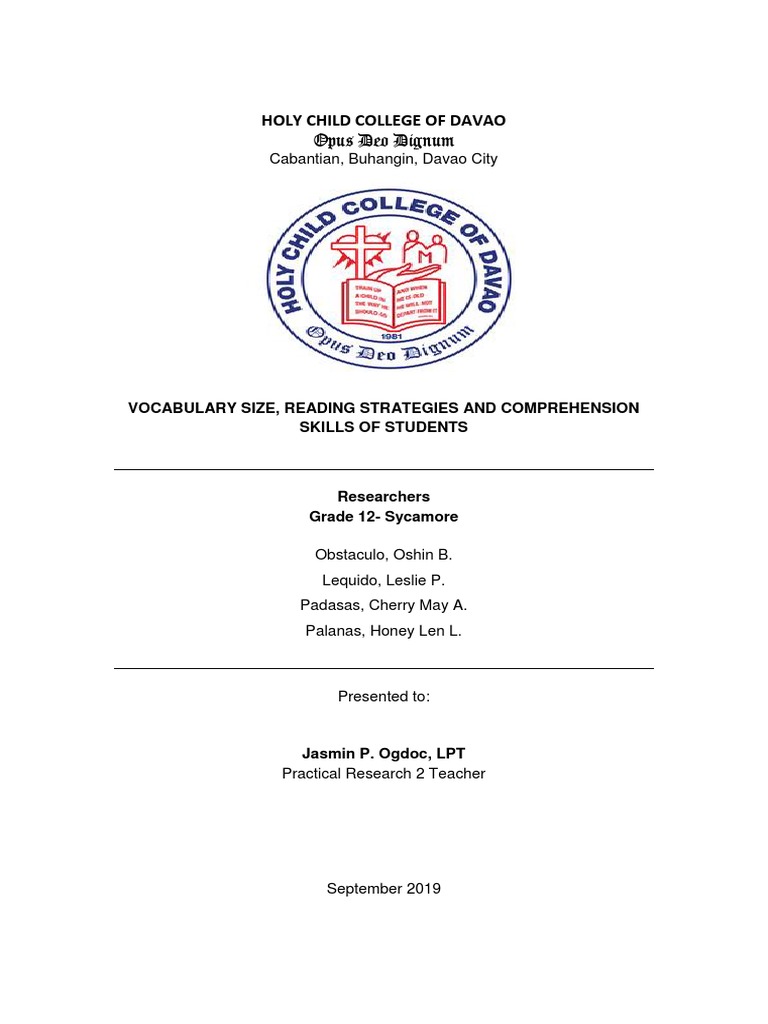Research Format For Grade 12 Students | PDF | Reading Comprehension ...