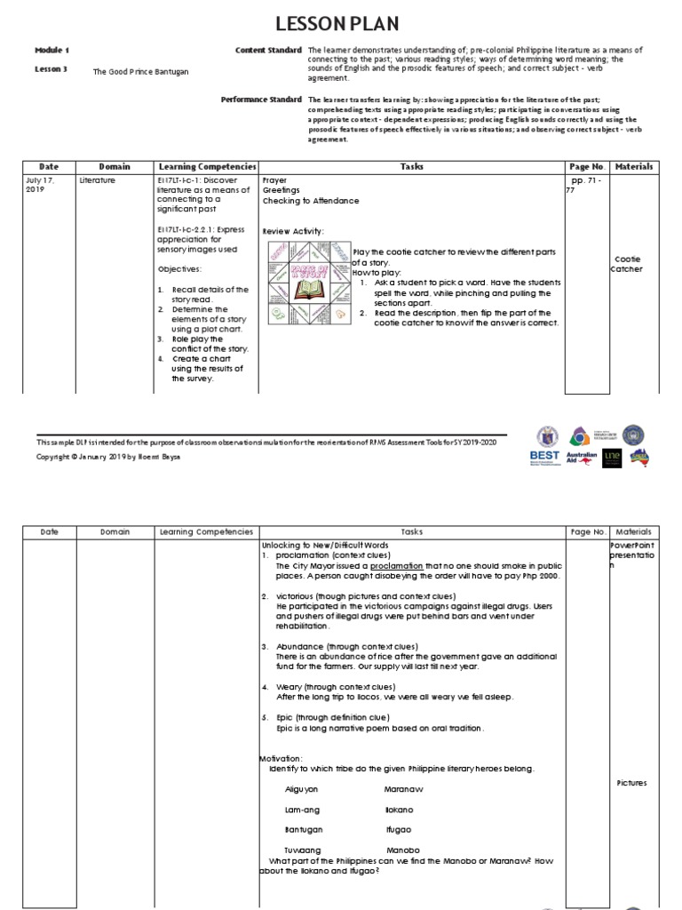 DLP For Classroom Observation Simulation | PDF | Lesson Plan | Learning