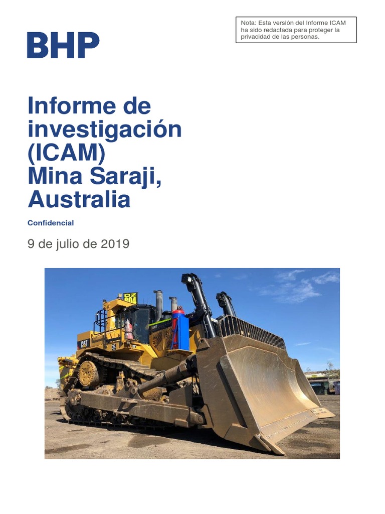 Saraji Mine ICAM Report Final (Redacted) July 2019 SPANISH | PDF ...