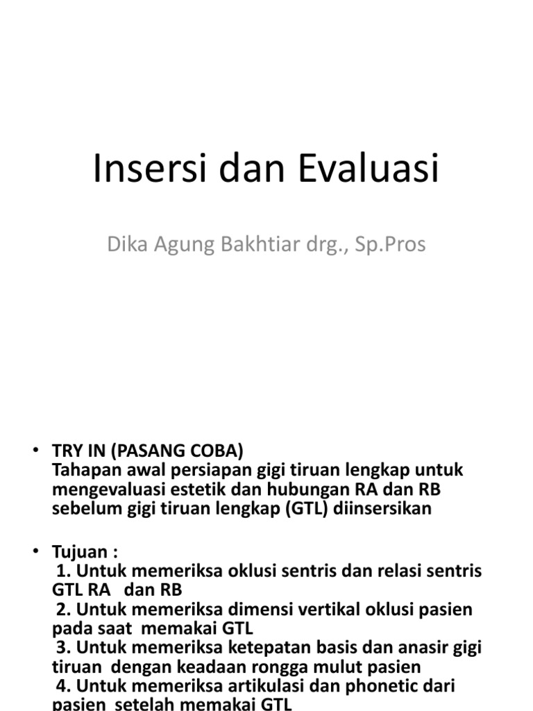 Insersi Dan Evaluasi | PDF