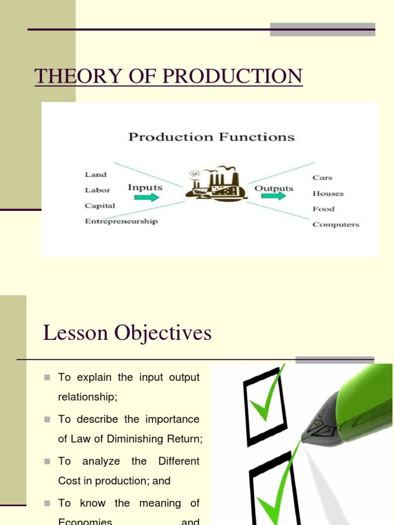 THEORY OF PRODUCTION-chapter-5 | PDF | Factors Of Production ...