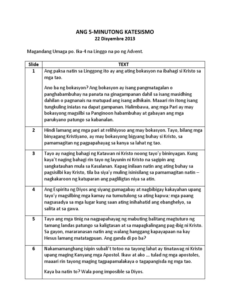 Our Vocation - 4th Sunday - Tagalog | PDF