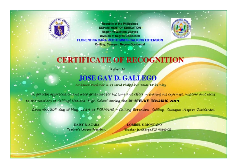 Certificate Of Appreciation For Speakers Sample