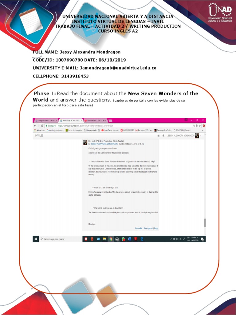 Task 2 - Writing Production A2 LEVEL 1604 PDF | PDF