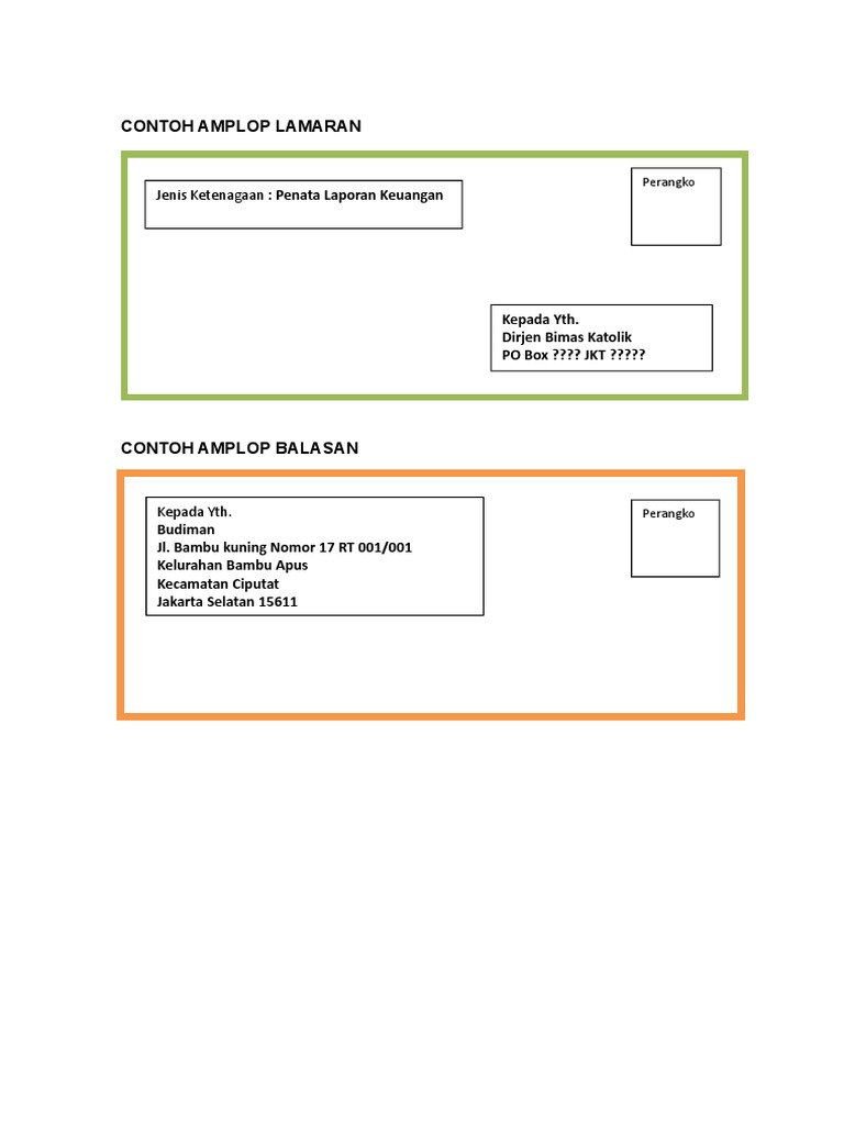 Contoh Amplop | PDF