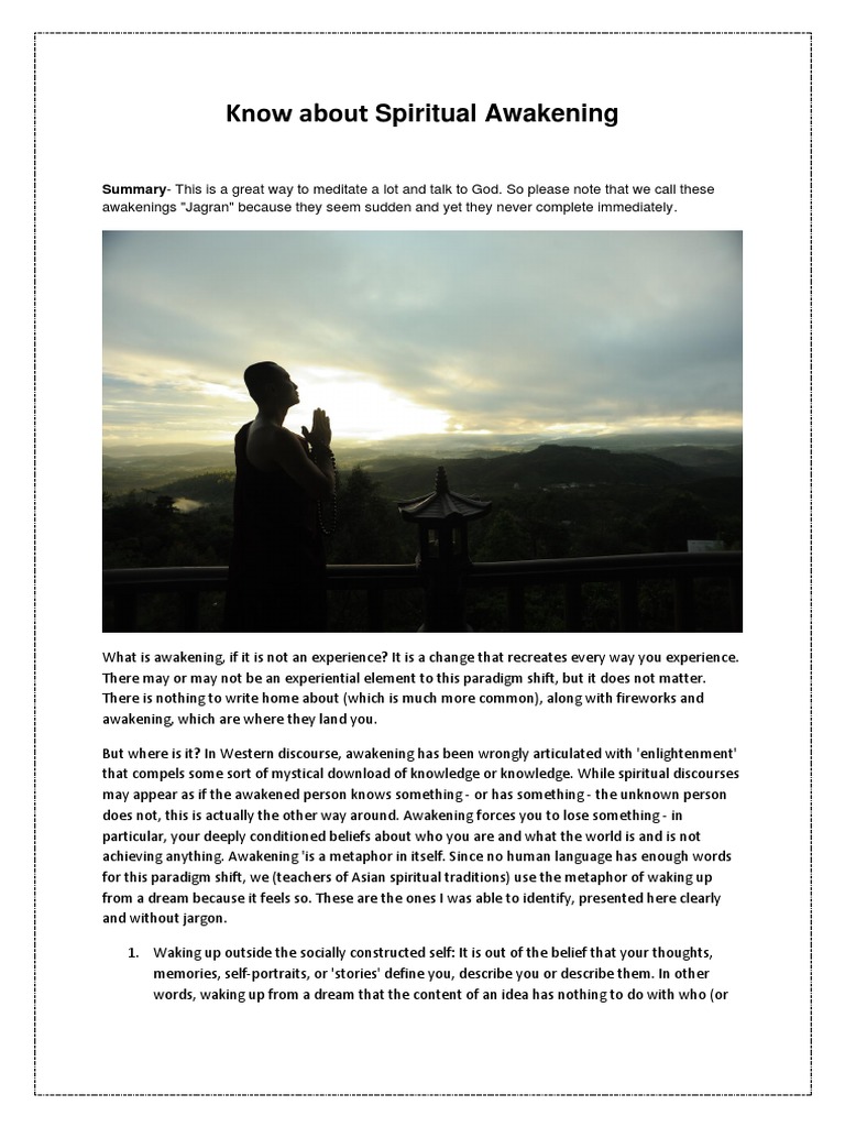 Know About Spiritual Awakening | PDF | Enlightenment In Buddhism ...