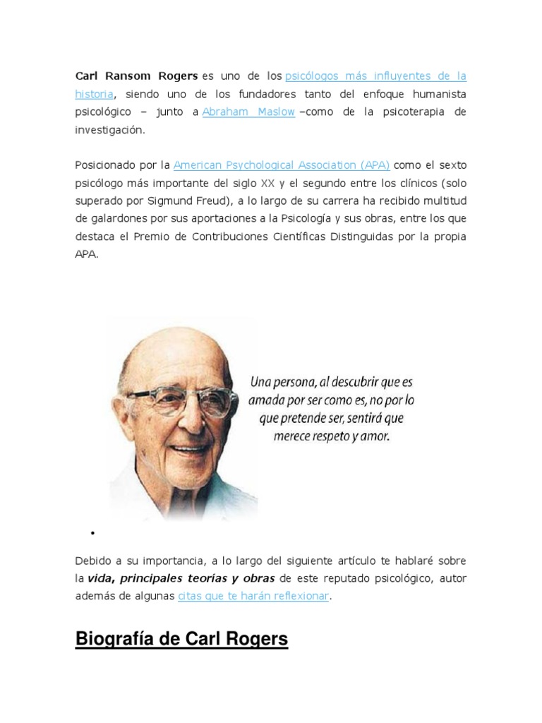 Carl Ransom Rogers y Abraham Maslow | PDF | Ciencia cognitiva | Sicología
