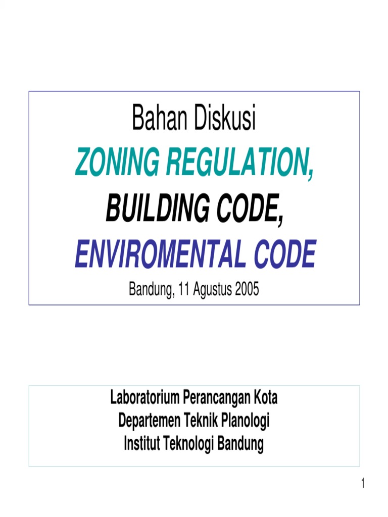 Zoning Regulation, Buiding and Environmental Code | PDF