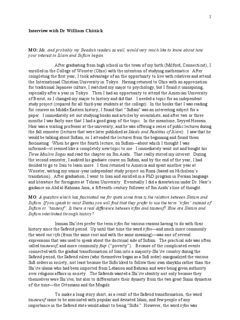 William Chittick Interview | PDF