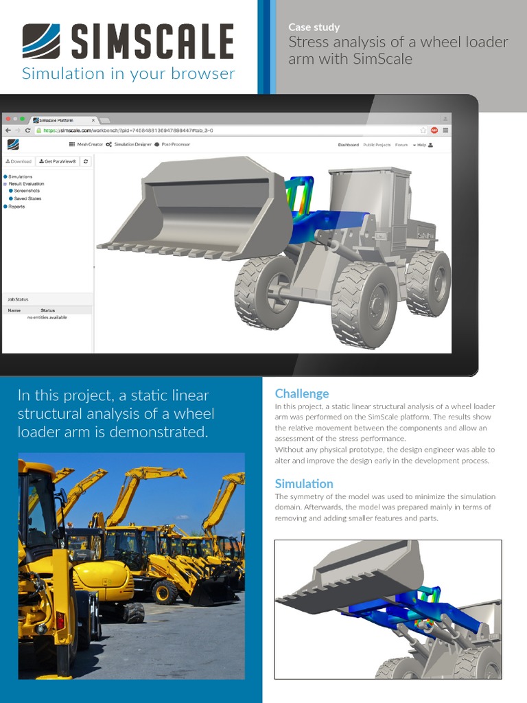 Analysis of A Wheel Loader Arm With SimScale | PDF | Stress (Mechanics ...