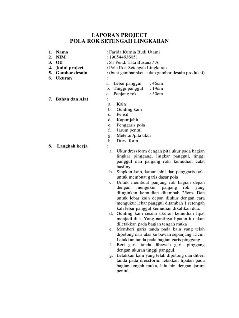 LAPORAN PROJECT Rok Setengah Lingkaran | PDF
