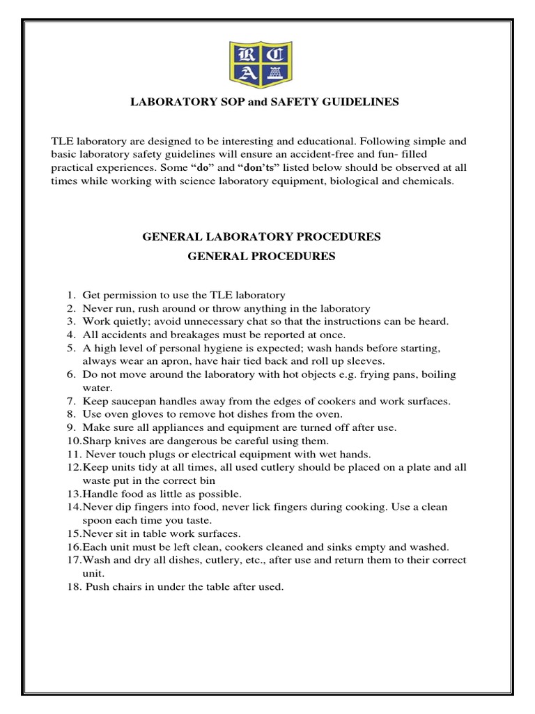 Laboratory Safety Guidelines | PDF | Cookware And Bakeware | Laboratories