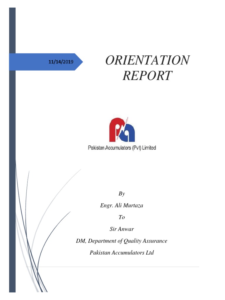 Orientation Report | PDF | Lead | Casting (Metalworking)