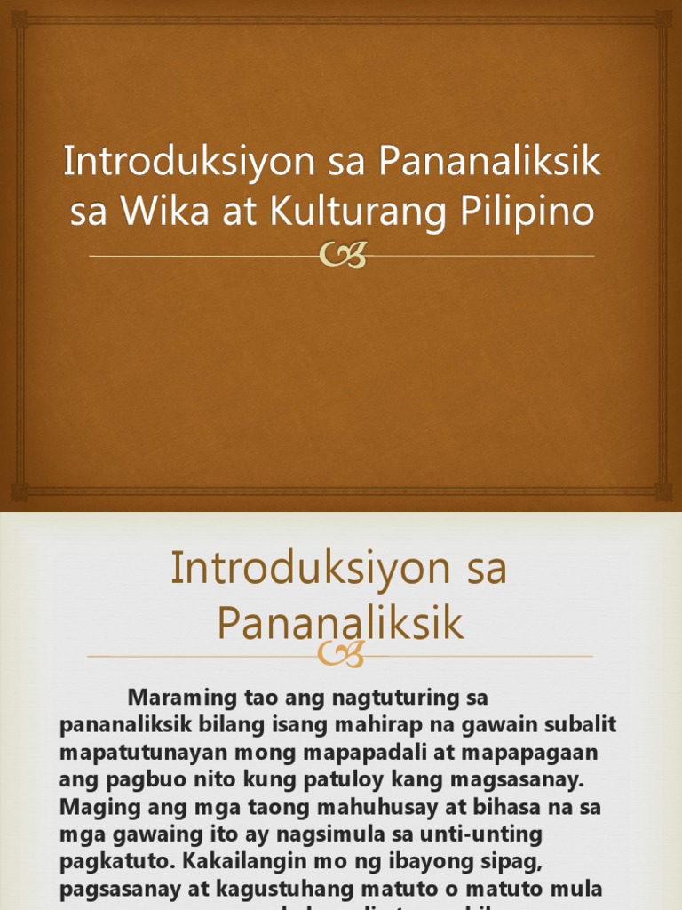 Introduksiyon Sa Pananaliksik Sa Wika at Kulturang Pilipino | PDF