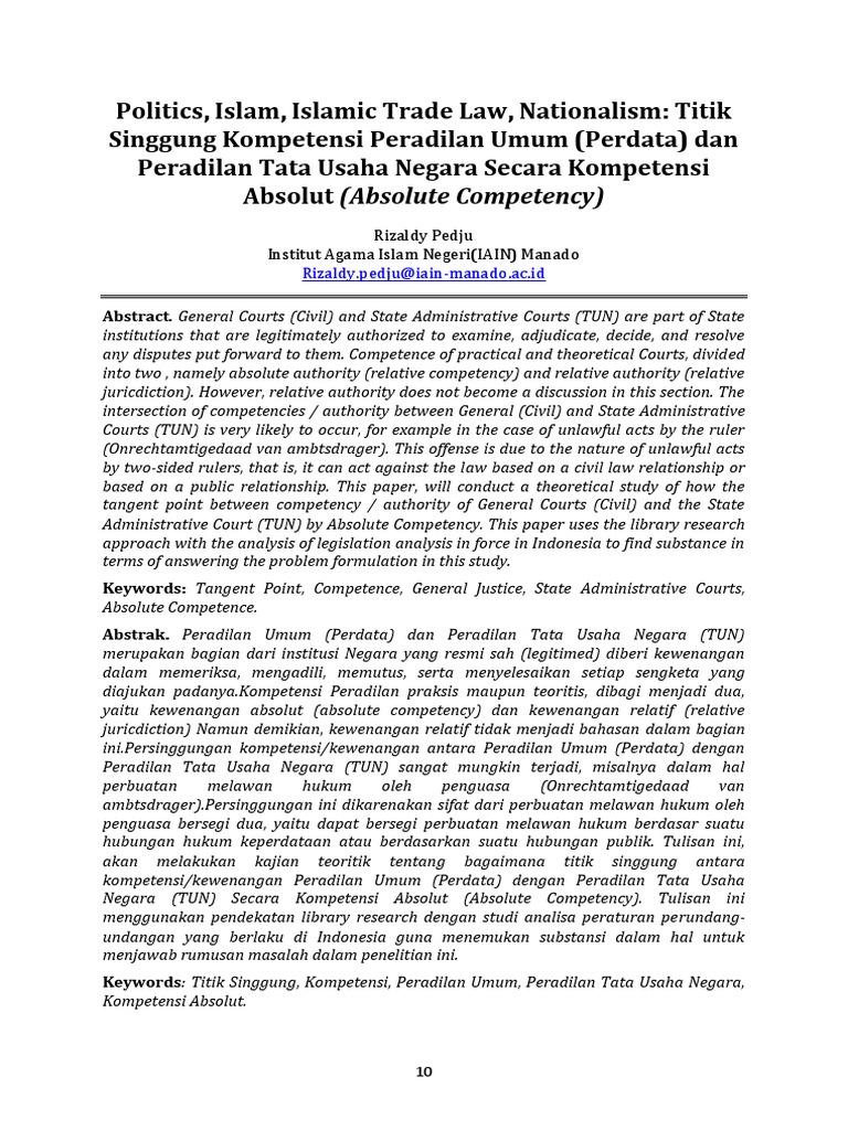 Kompetensi Peradilan Umum (Perdata) Dan Peradilan Tata Usaha Negara ... Kompetensi Peradilan Umum (Perdata) Dan Peradilan Tata Usaha Negara ...