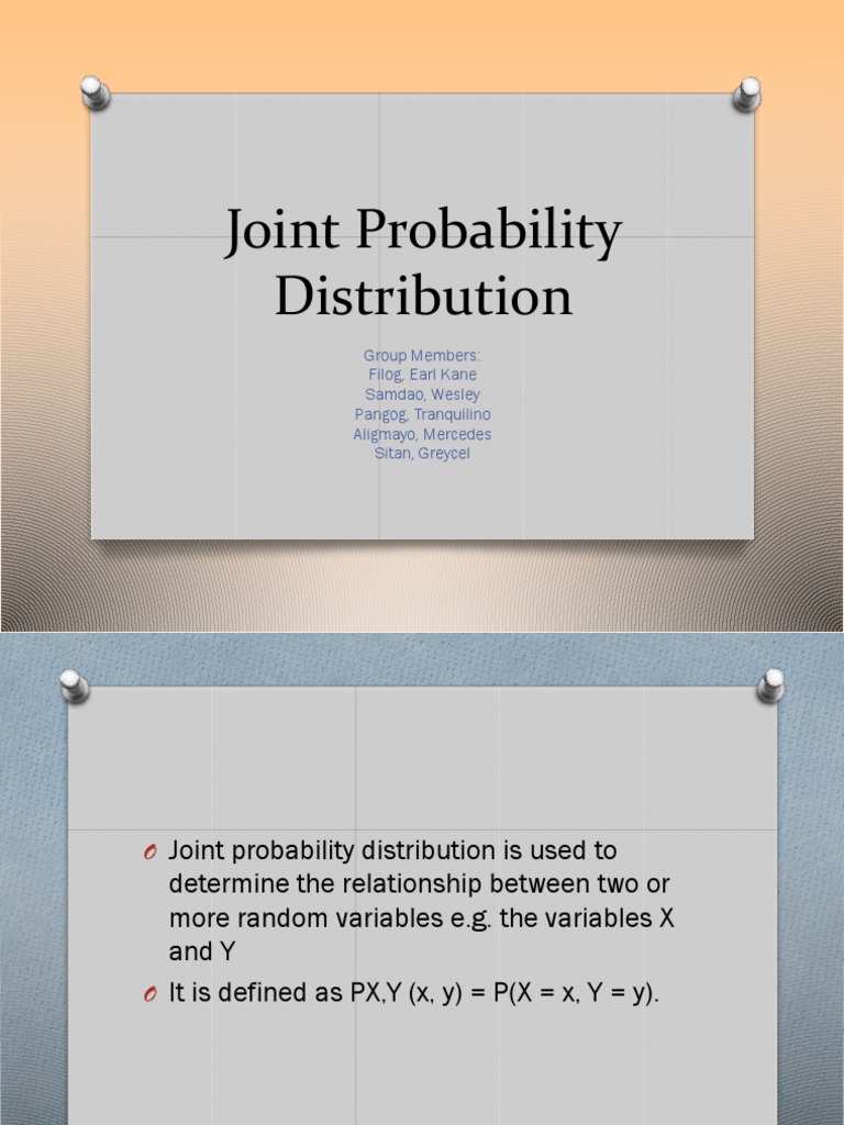 Joint Probability | PDF | Probability Distribution | Random Variable