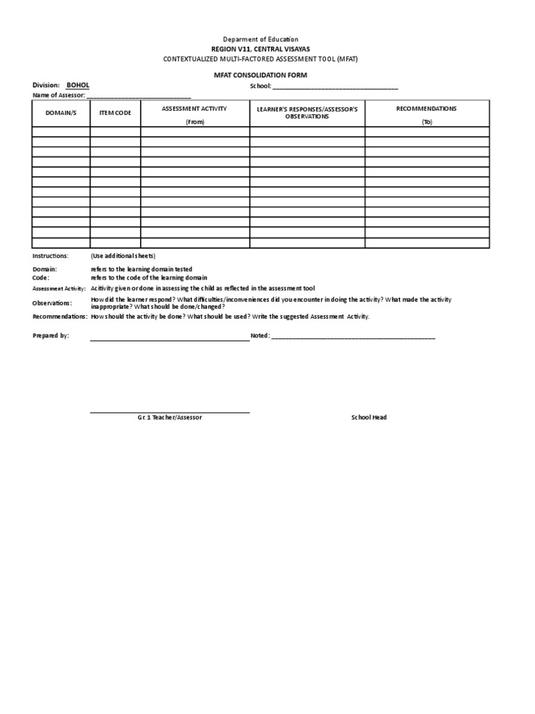 2019 Mfat Forms | Download Free PDF | Neuropsychological Assessment ...