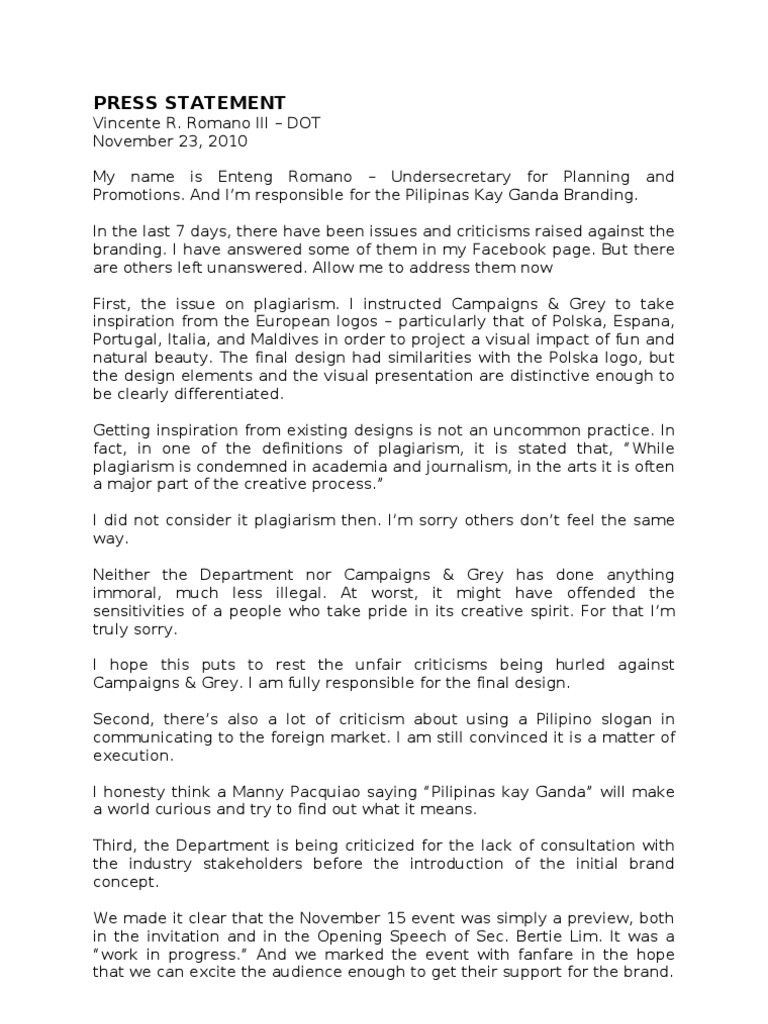 DOT USEC Romano's Resignation Letter | PDF | Social Science