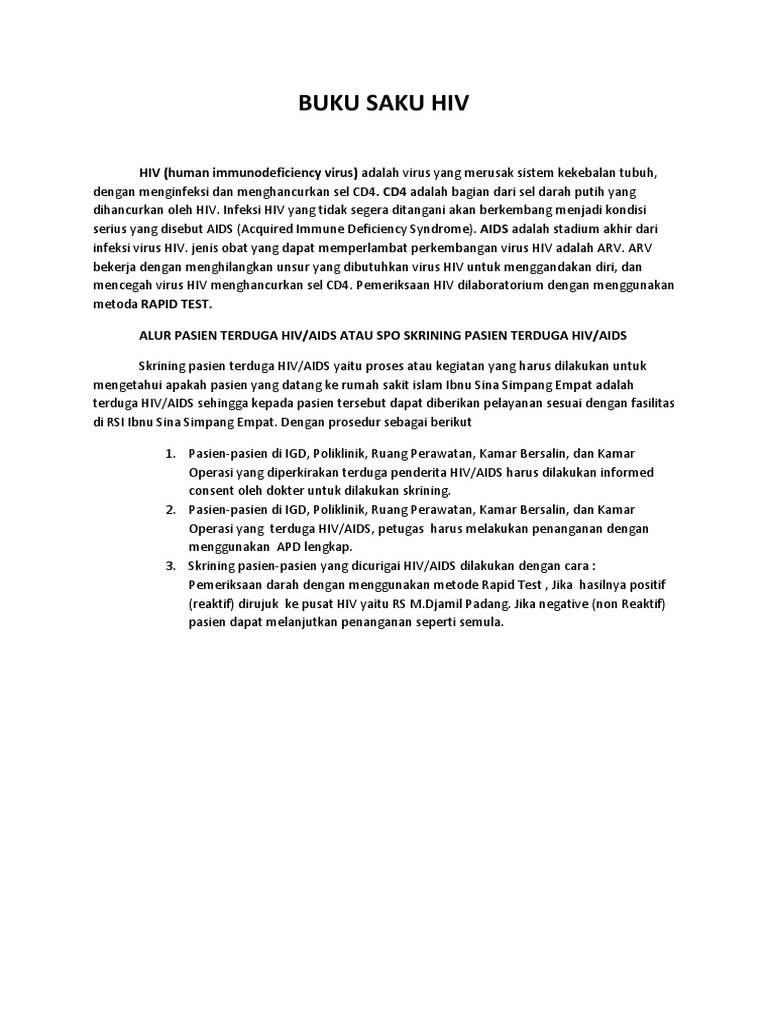 Buku Saku Hiv | PDF