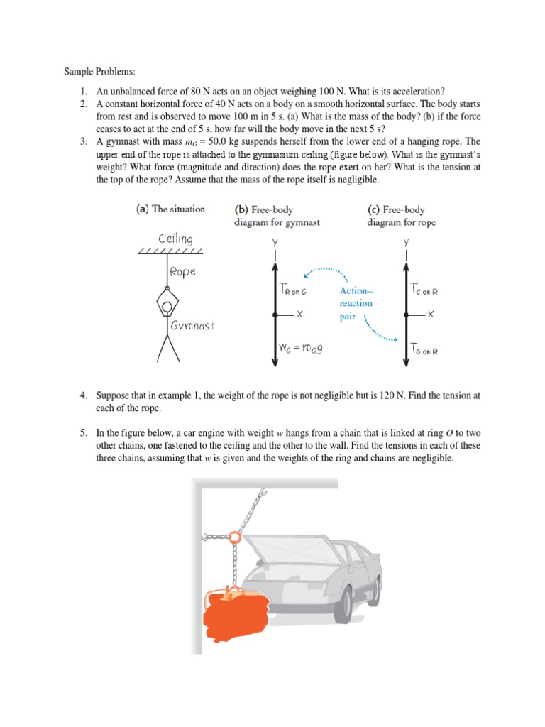 Newton's Laws: Practice Problems | PDF | Weight | Tension (Physics)