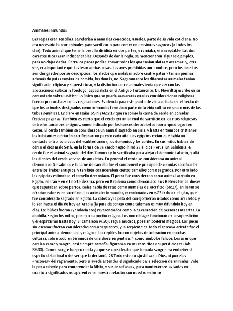 Animales Inmundos | PDF | Demonios | Religión y creencia