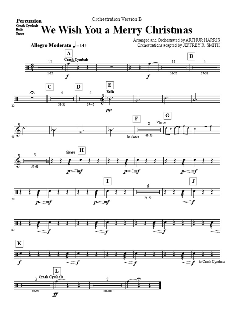 We Wish You a Merry Christmas Score | PDF | Percussion Instruments ...