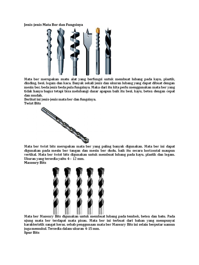 Jenis Mata Bor | PDF