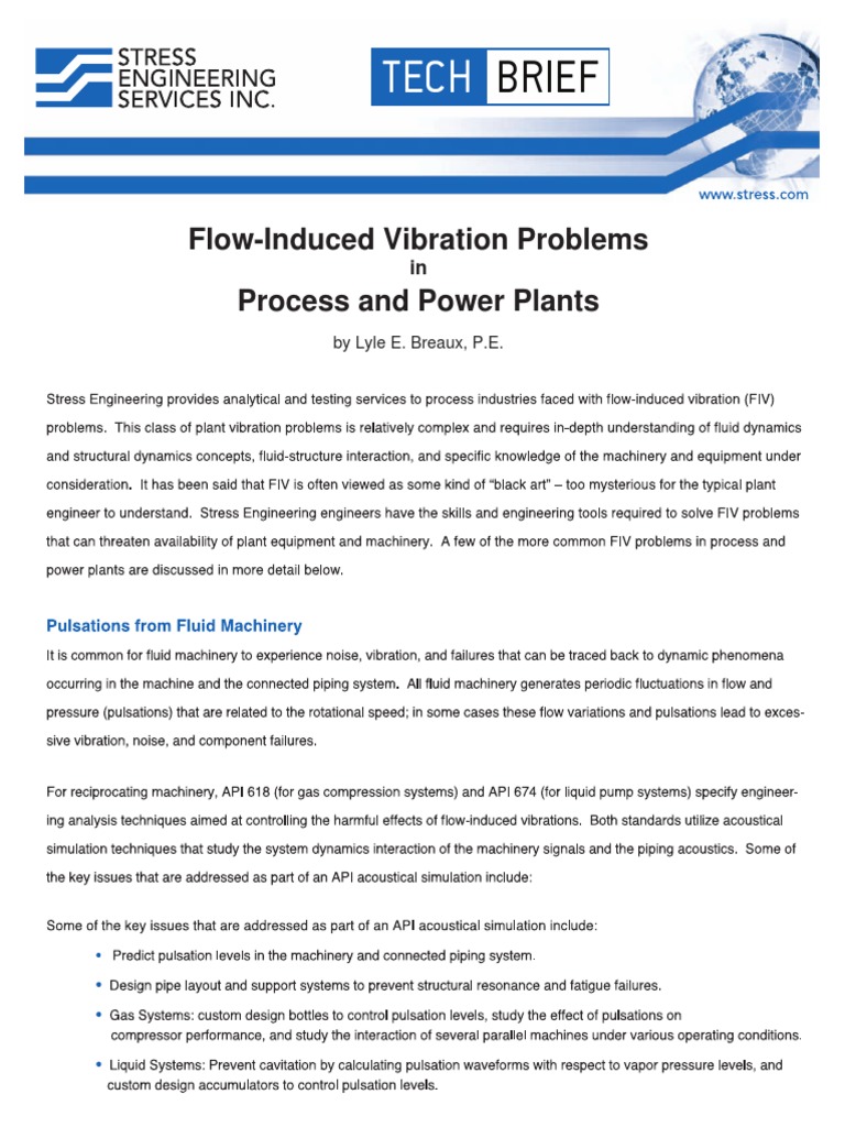 Flow-Induced Vibration in Plants | PDF | Fluid Dynamics | Gas Technologies