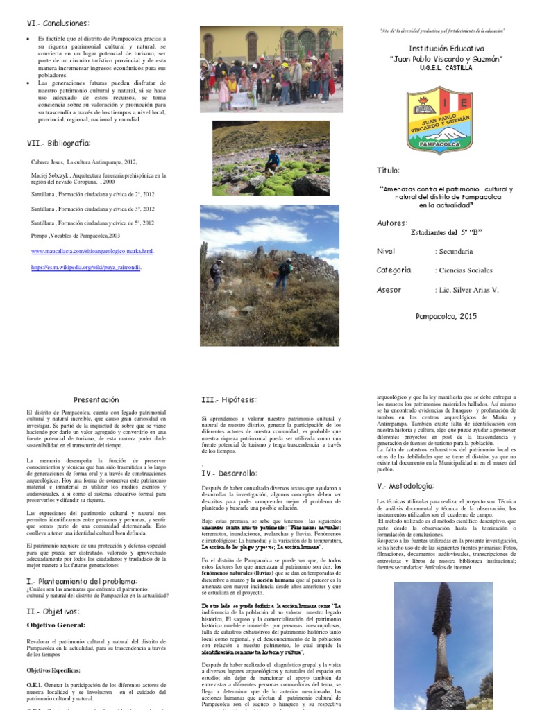 Triptico Amenzasa Patrimonio Pdf Patrimonio Cultural Turismo
