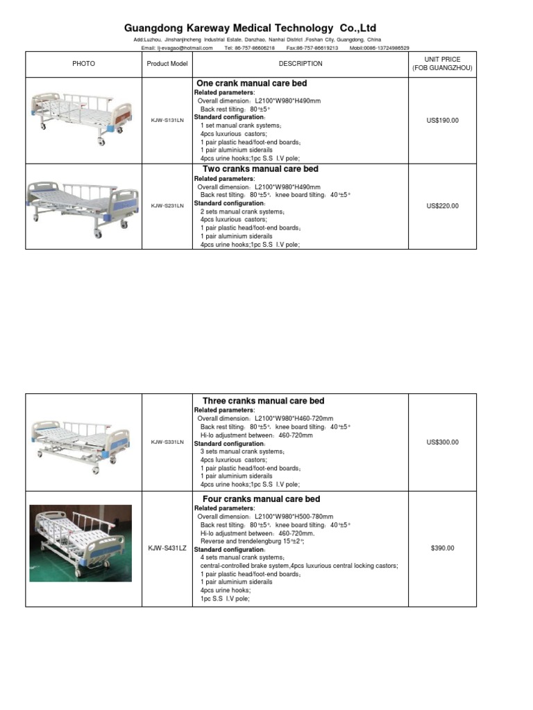 Hospital Bed Quotation | Download Free PDF | Land Vehicles | Vehicle ...